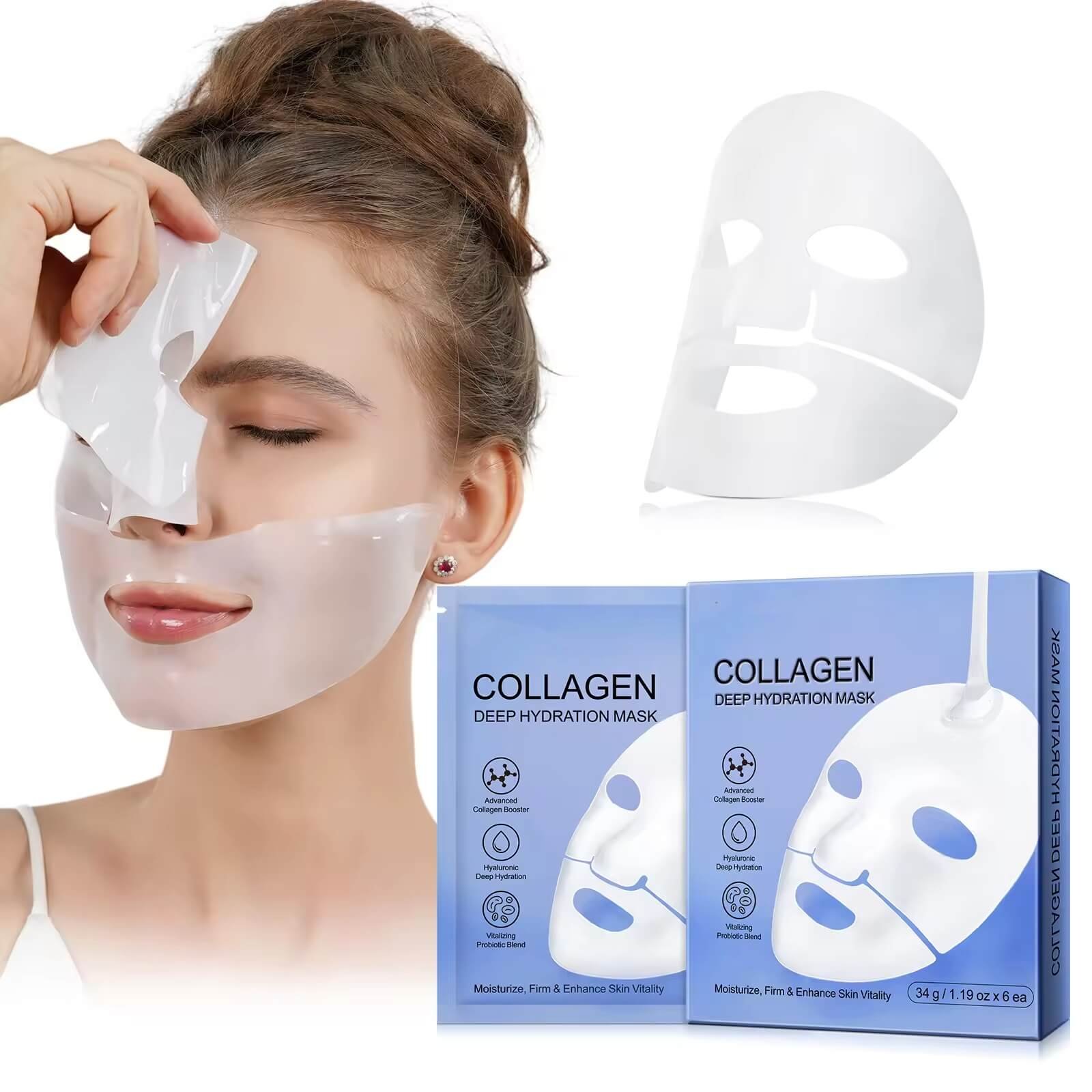 Moisturize Hydrating Firm Enhance Skin Vitality 5 Pcs Deep Collagen ...